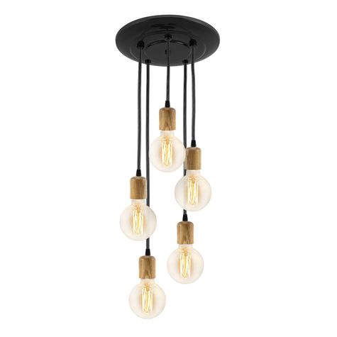 Downtown Minimalist Wooden Socket Multi-Light Pendant | Barn Light Electric