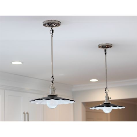 Fluted Shade Stem & Loop Pendant Light | Barn Light Electric
