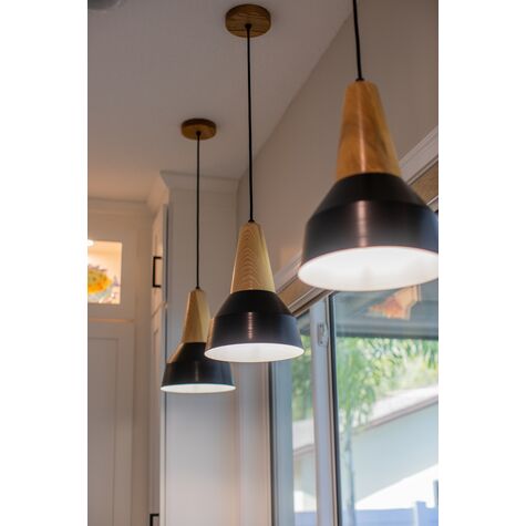 Brunson Wooden Top Cord Pendant Light | Barn Light Electric