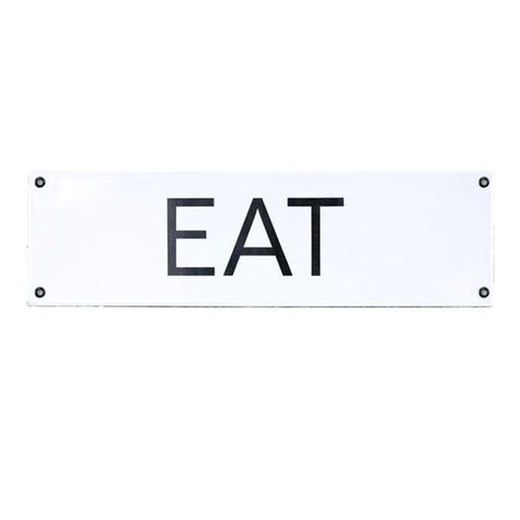 Porcelain Enamel EAT Sign | Kitchen Wall Decor