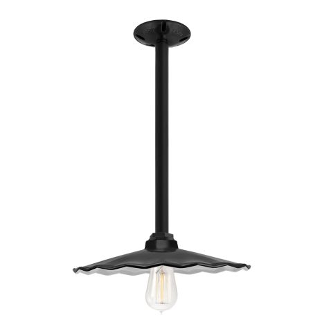 Fluted Shade Stem Pendant Light | Barn Light Electric
