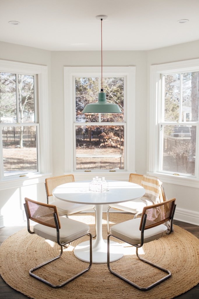 Porcelain Enamel Pendant Anchors Breakfast Nook with Vintage Style ...