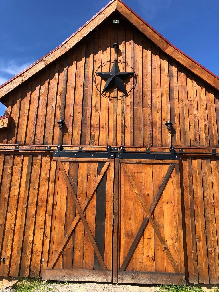 Rustic Industrial Lighting Highlights New Barn Construction
