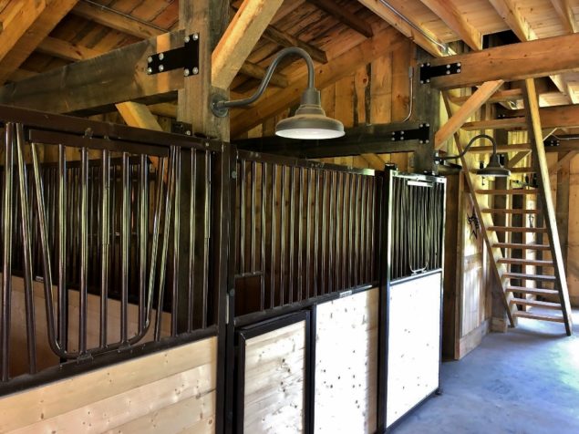 Rustic Industrial Lighting Highlights New Barn Construction