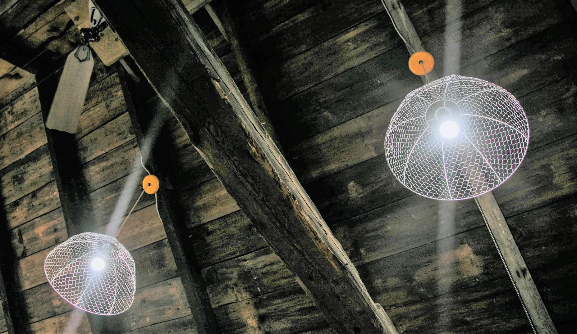 Chicken Wire Ceiling Pendants Right at Home Down on the Farm ...