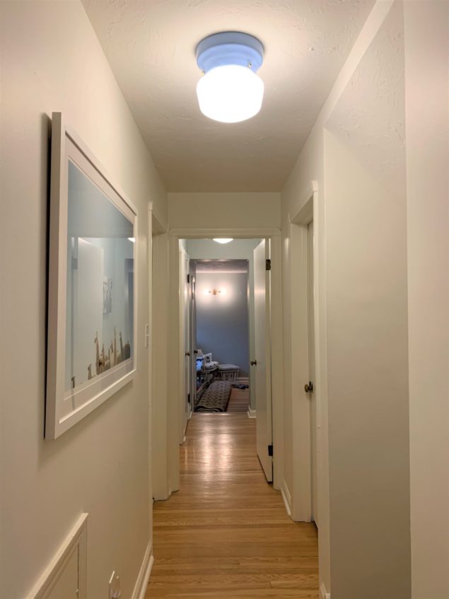 Schoolhouse Lighting Brings Playful Pop of Color to Hallway ...