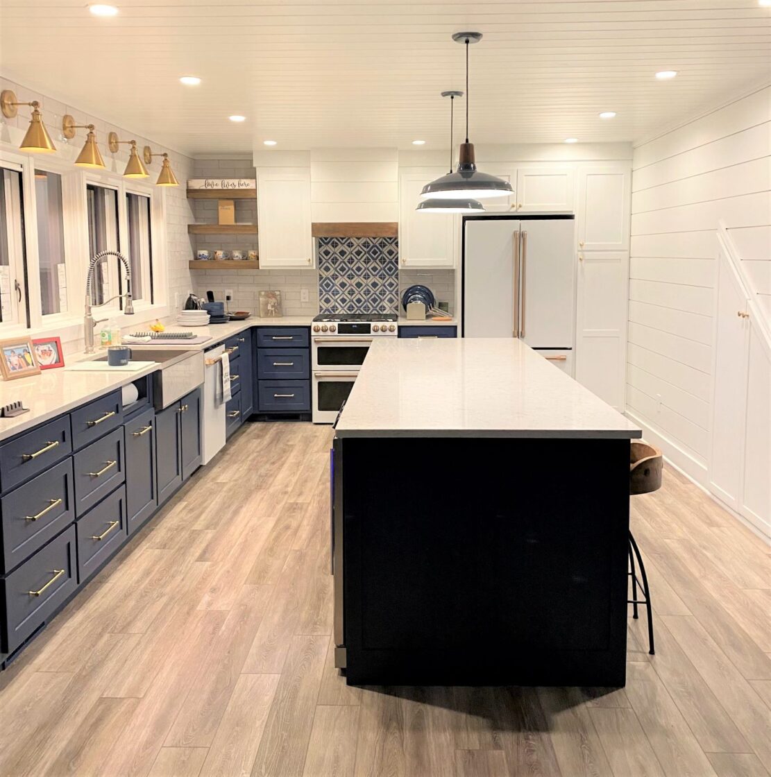 Wooden-Accented Pendants, Gooseneck Lights Accent Lakehouse Reno ...