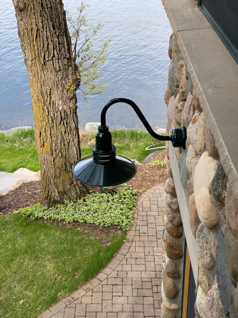 Rugged Exterior Lighting for Stunning Lakeside Home