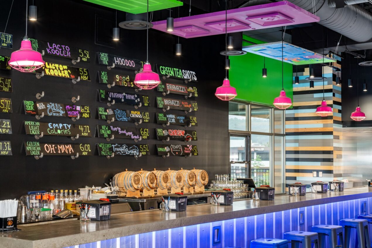 Unleashing Brewery's Playful Ambiance with Industrial Lights